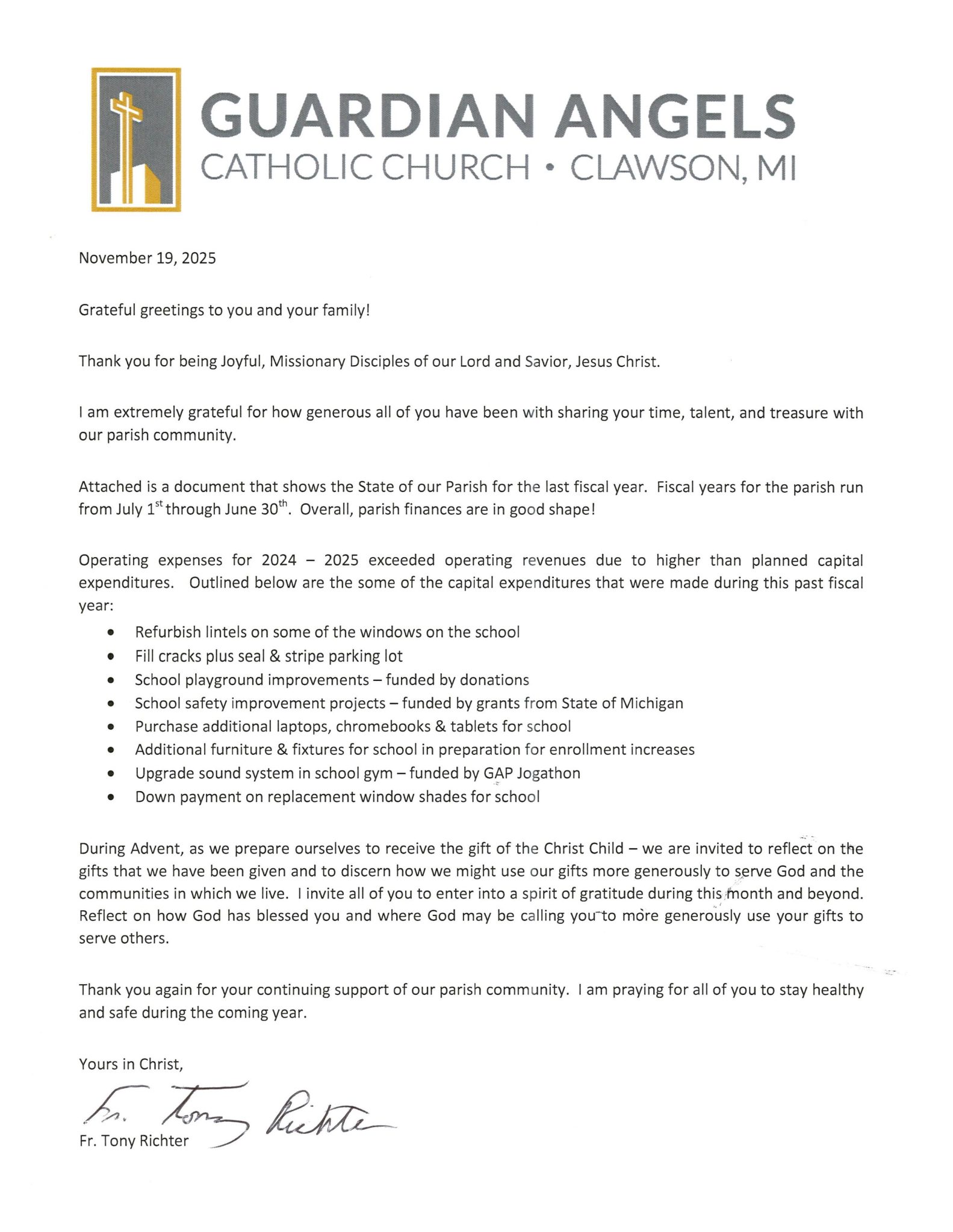 State of the Parish – Guardian Angels